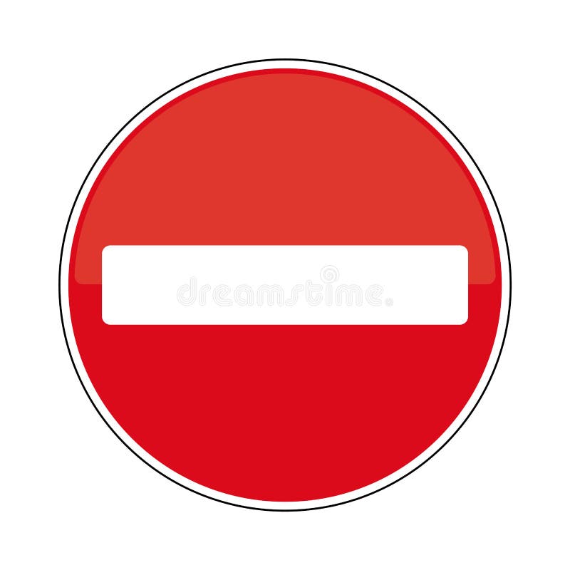 No Entry Traffic Sign, Isolated on the White, Illustration Stock ...