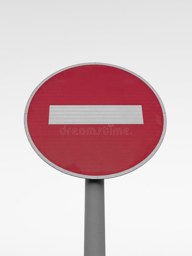 No entry traffic sign post stock illustration. Illustration of rule ...