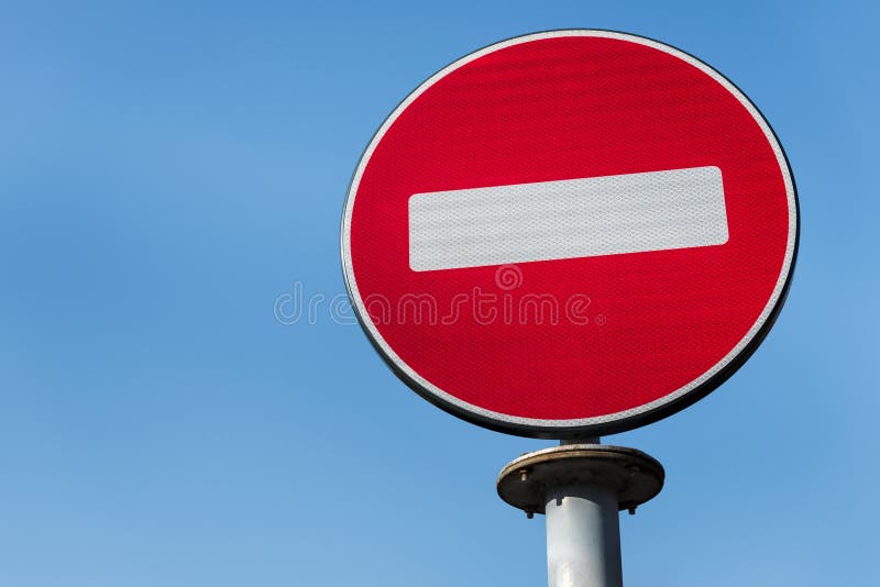 No Entry Traffic Sign stock photo. Image of metal, brick - 323389890
