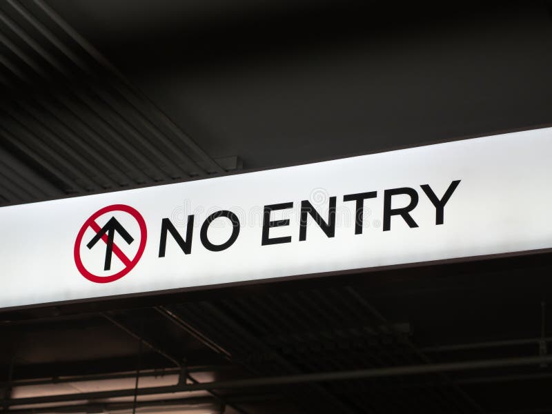 No Entry Traffic Signs Installed in a Public Car Park Stock Image ...