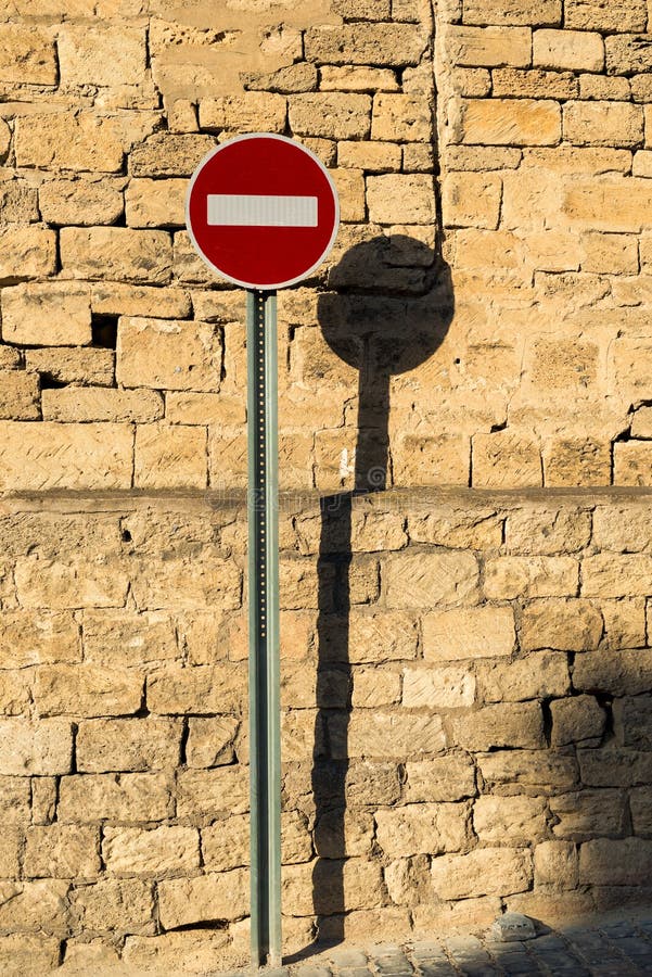 NO ENTRY Warning Sign Stencil with Yellow and Black Stripes Painted ...