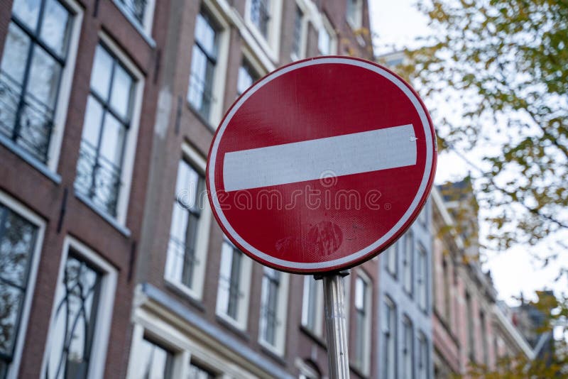 No Entry Way Sign in Amsterdam Netherlands Stock Photo - Image of ...