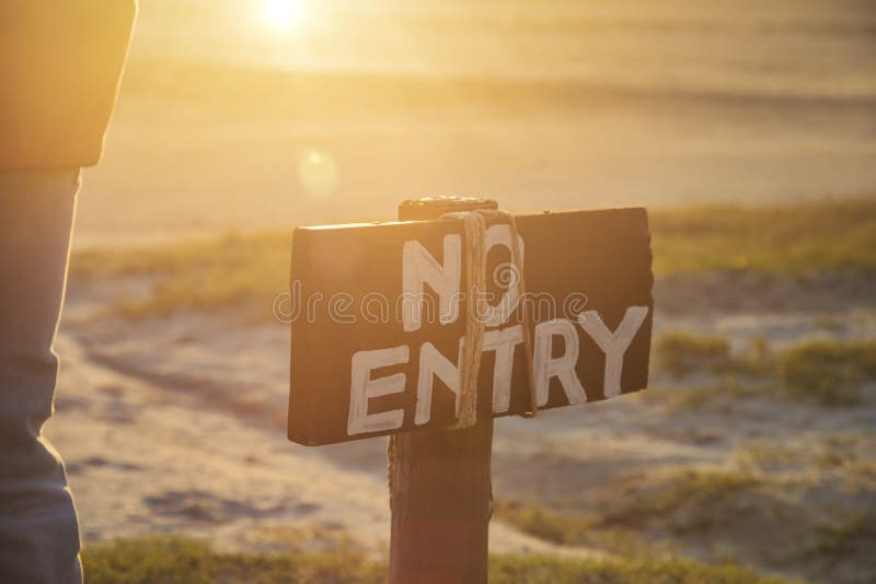No entry stock photo. Image of sunset, entry, access - 269275626