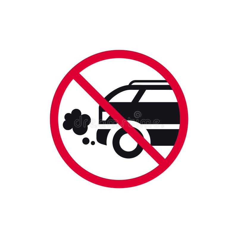 No Exhaust Prohibited Sign, Forbidden Modern Round Sticker, Vector ...