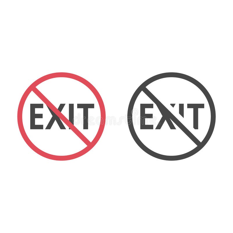 No Exit Black and Red Vector Sign Stock Vector - Illustration of mark ...