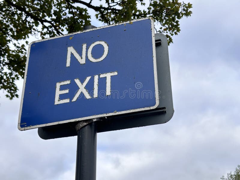 Blue no exit traffic sign stock image. Image of control - 294532501