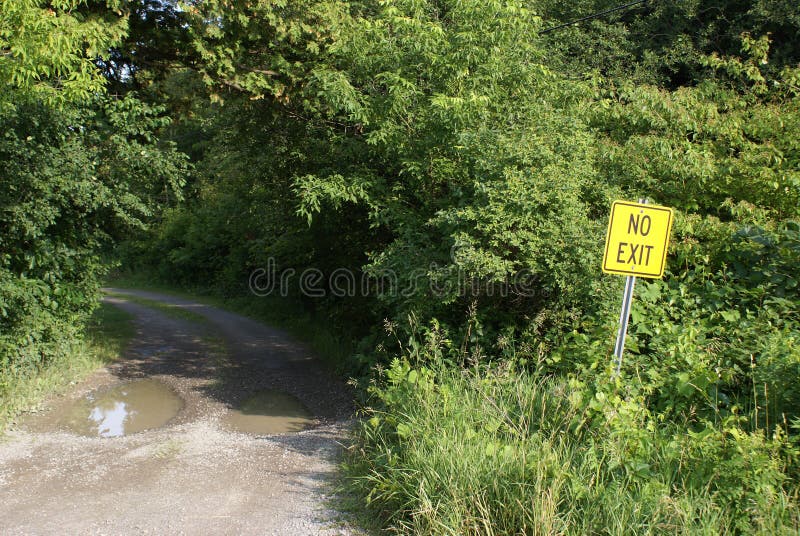 No Exit Roadway stock photo. Image of exit, forest, driveway - 23906578