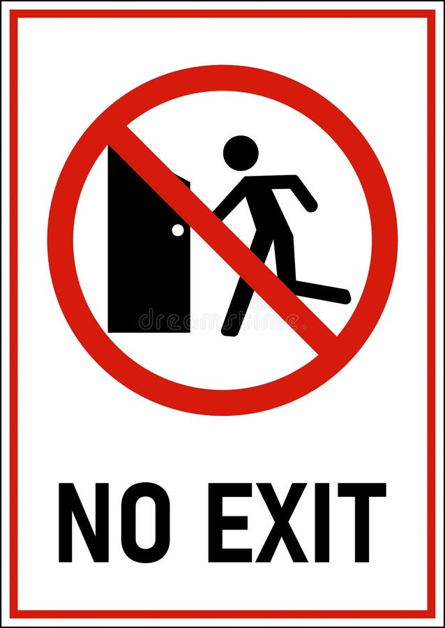 No Exit Sign on White Background Stock Vector - Illustration of ...