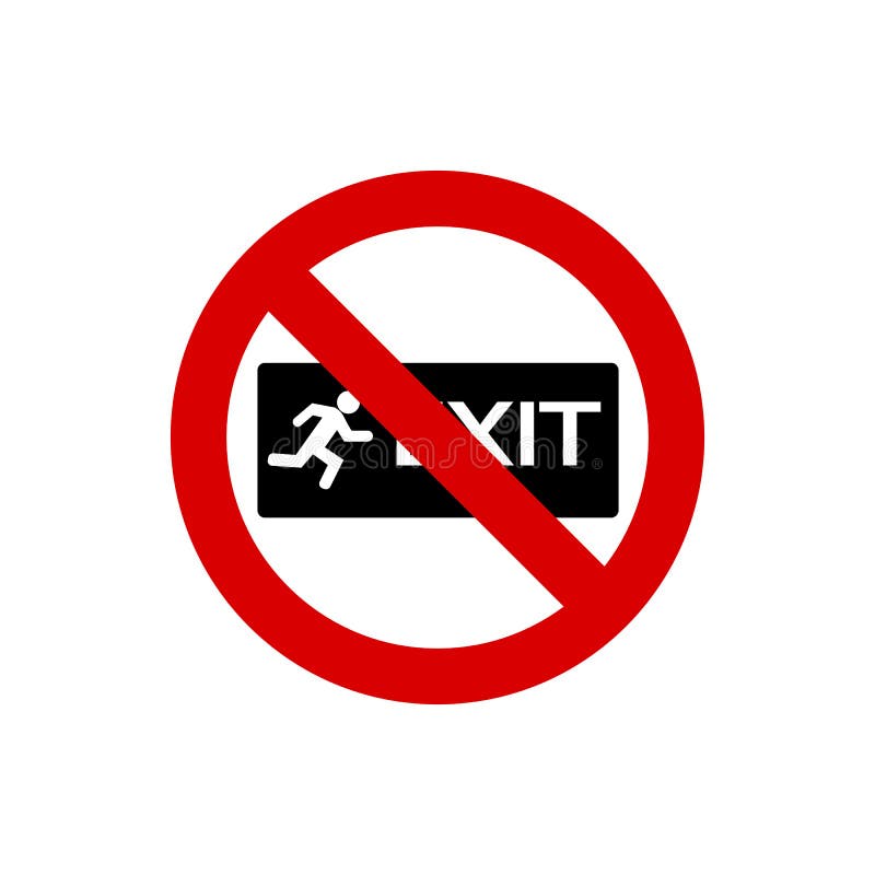 No Exit Vector Icon. Vector Illustration Eps 10 Stock Illustration ...
