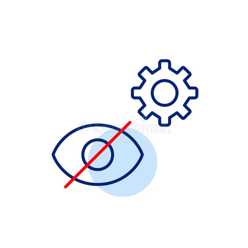 No Eye and Cogwheel. Vsion Settings, Visual System Configuration ...