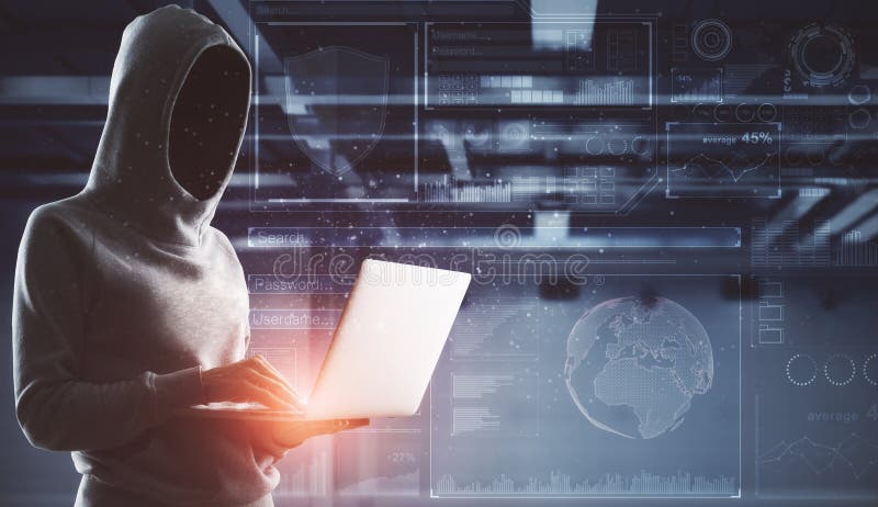 No face hacker and laptop stock image. Image of businessman - 121391221