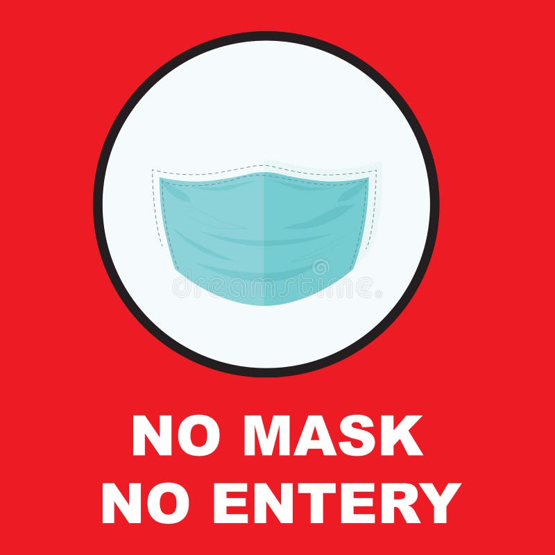 No Face Mask No Entry Instruction Sign. Vector Image Stock Vector ...