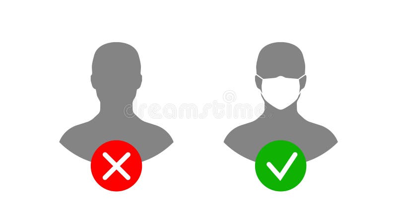 No Face Mask No Entry People with and without Face Mask Sign. Stock ...