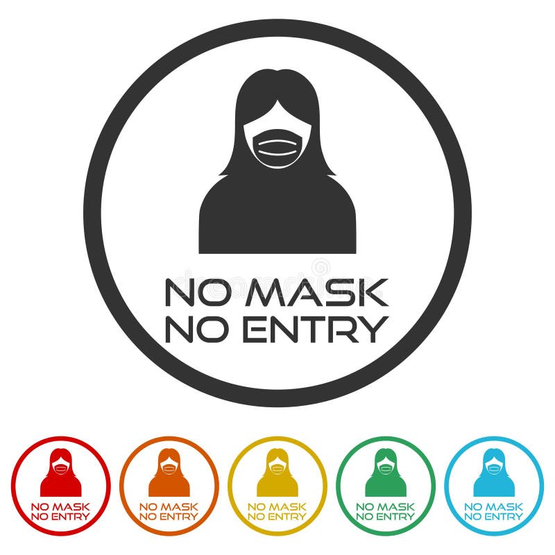 No Mask No Entry Sign Isolated on White Background Stock Vector ...