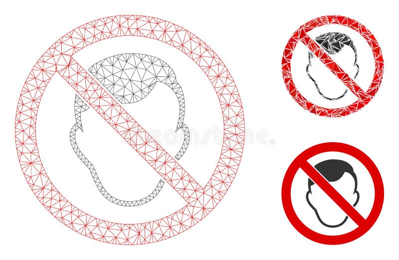 No Face Vector Mesh 2D Model and Triangle Mosaic Icon Stock ...
