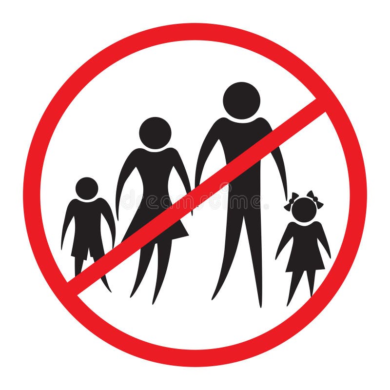 No Family Sign. No Kids Vector Sign Stock Vector - Illustration of body ...