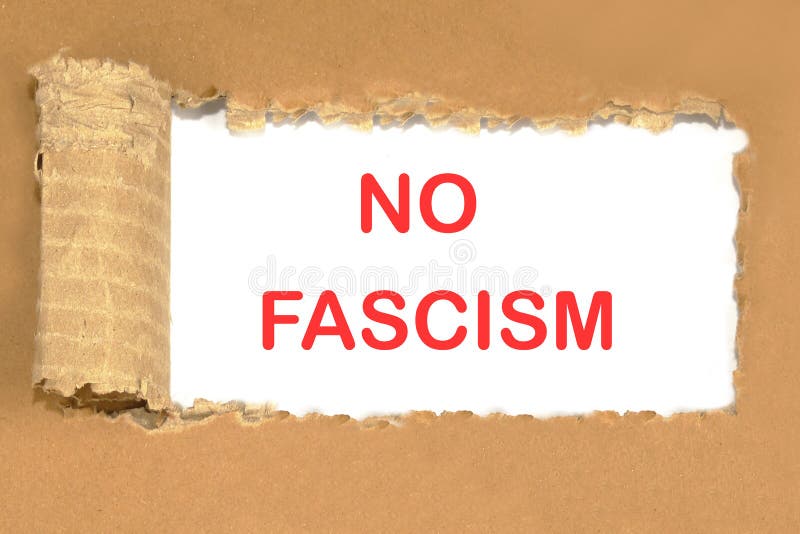 No Fascism the Phrase Written on a Piece of Cardboard Stock Photo ...