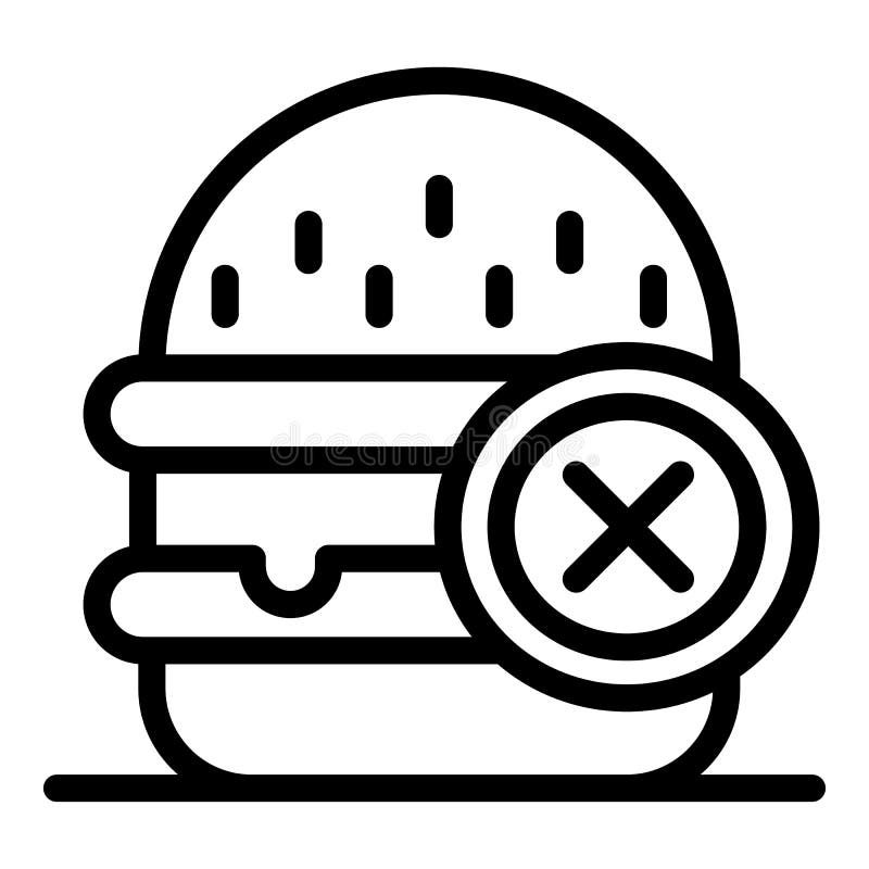 No Fast Food Icon, Outline Style Stock Vector - Illustration of ...