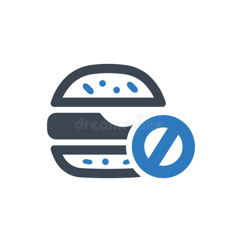No Fast Food Icon. Simple Vector Graphics Stock Vector - Illustration ...