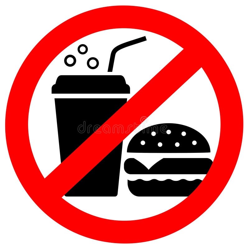 Warning Signs No Eating Stock Illustrations – 50 Warning Signs No ...