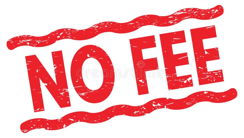 NO FEE Text on Red Lines Stamp Sign Stock Illustration - Illustration ...