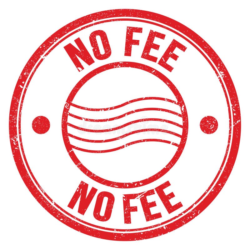 NO FEE Text Written on Red Round Postal Stamp Sign Stock Illustration ...