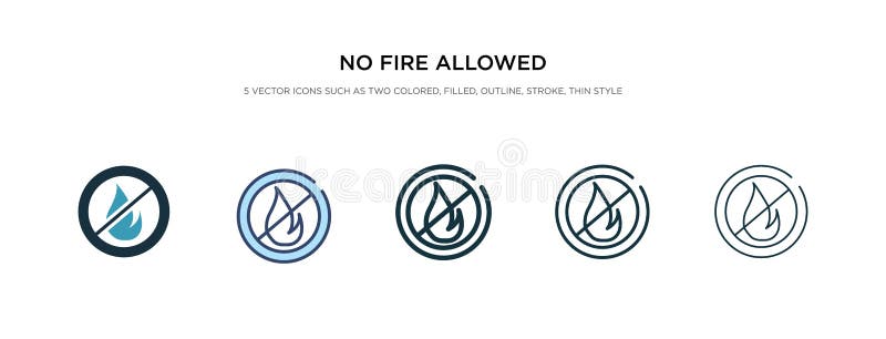 No Fire Allowed Icon in Different Style Vector Illustration. Two ...