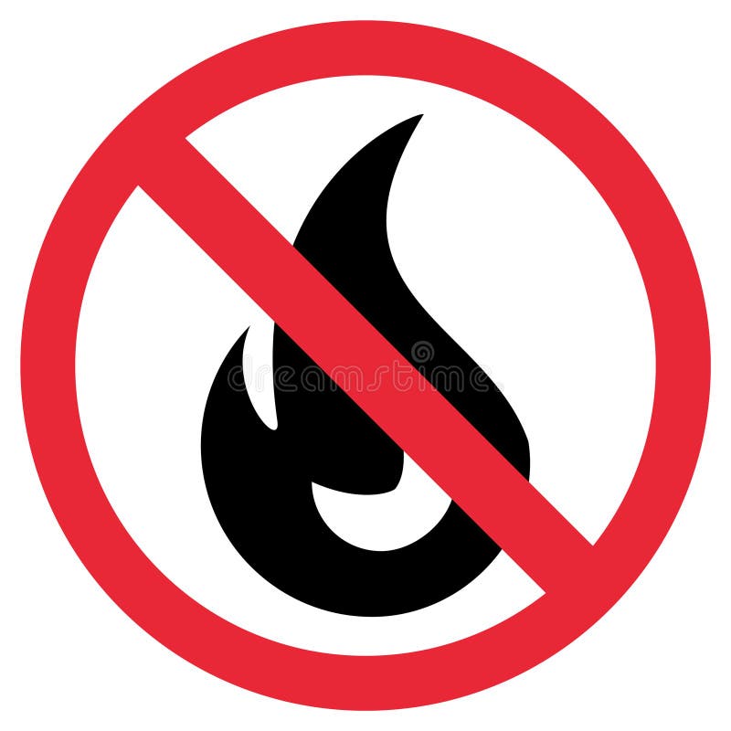 No Fire Allowed - Red Round Forbidden Sign or Button Stock Illustration ...