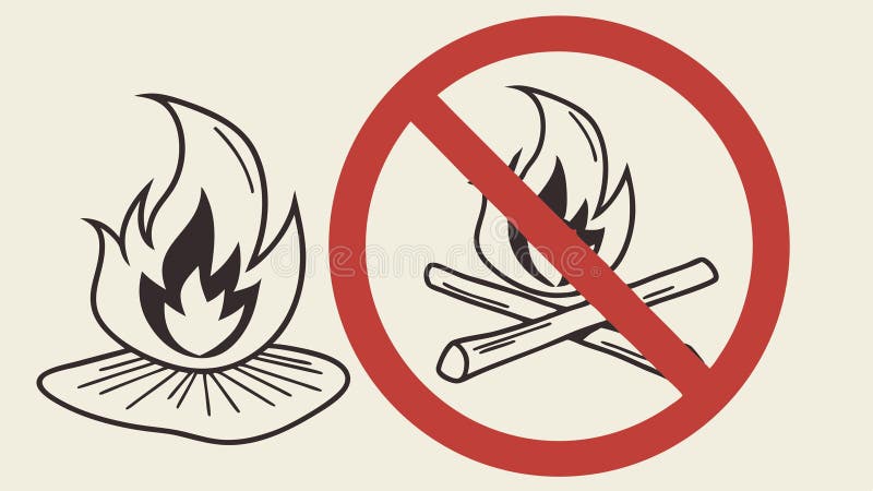 No Fire Allowed Symbol Vector Prohibition Sign Illustration, Vector ...