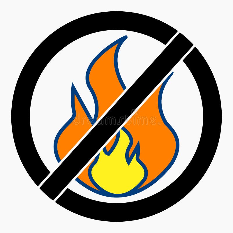No Fire Icon. Dangerous Fire Stock Vector - Illustration of safe ...