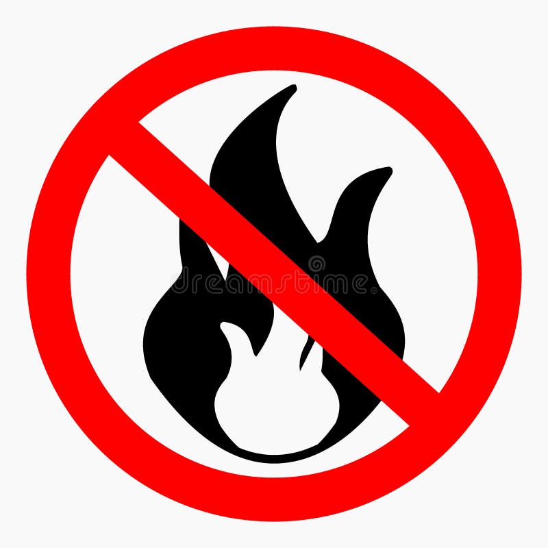 No Fire Icon. Dangerous Fire Stock Vector - Illustration of flame ...