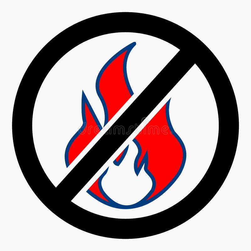 No Fire Icon. Dangerous Fire Stock Vector - Illustration of sign ...