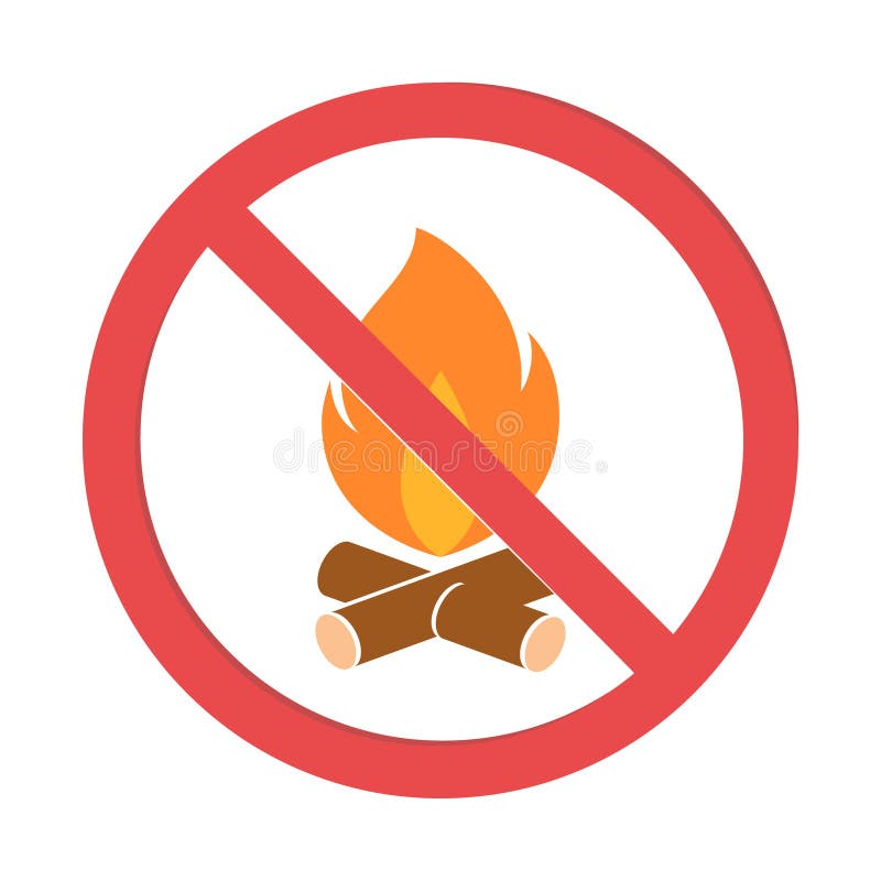 No Open Fire Vector Icon in Flat Style Stock Vector - Illustration of ...