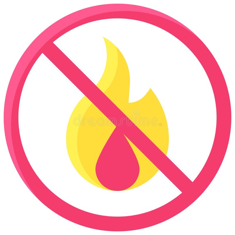 No Fire Icon, Prohibition Sign Vector Illustration Stock Vector ...