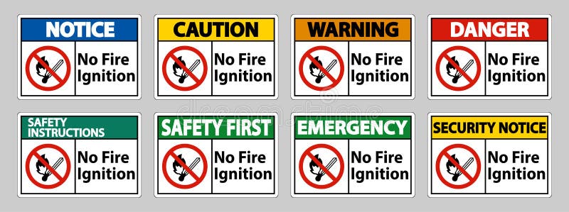 No Fire Ignition Symbol Sign on White Background Stock Vector ...
