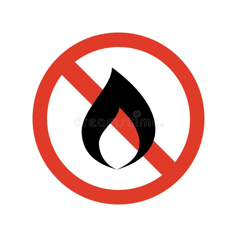 No Fire Sign. Isolated Vector Illustration Stock Illustration ...