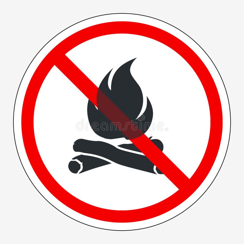 No Fire Sign. Sign Prohibiting Open Flames Stock Vector - Illustration ...