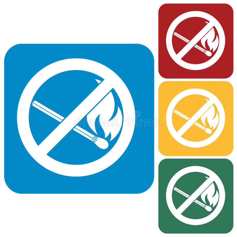 No Fire Sign. Prohibition Open Flame Symbol Stock Vector - Illustration ...