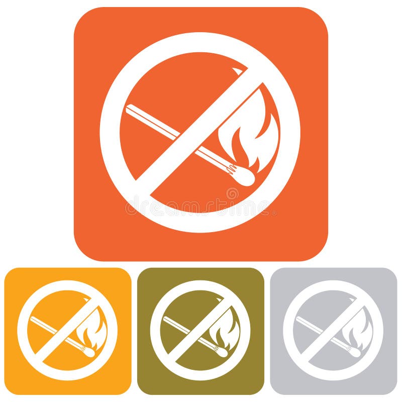 No Fire Sign. Prohibition Open Flame Symbol Stock Vector - Illustration ...