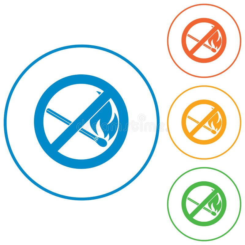 No Fire Sign. Prohibition Open Flame Symbol Stock Vector - Illustration ...