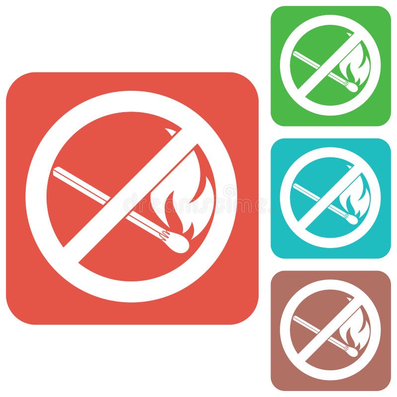 No Fire Sign. Prohibition Open Flame Symbol Stock Vector - Illustration ...