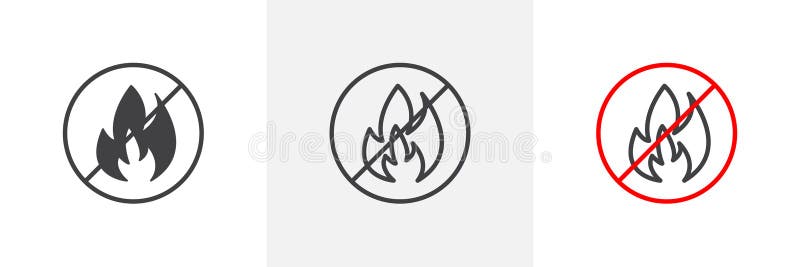 No fire sign stock vector. Illustration of fire, danger - 338956012