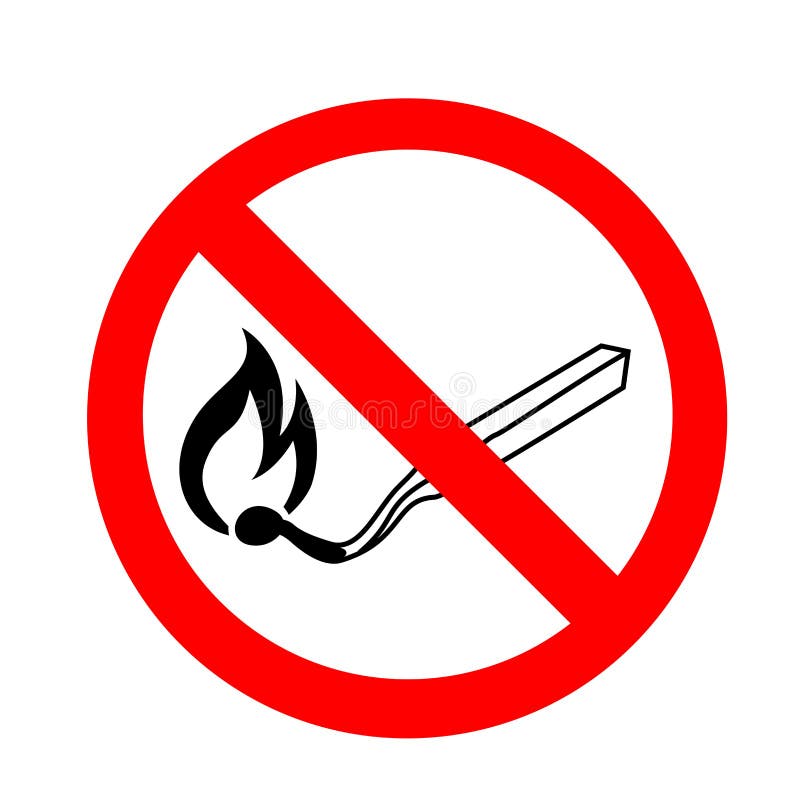 No Fire Sign Vector. No Open Flame Sign Vector Illustration Stock ...