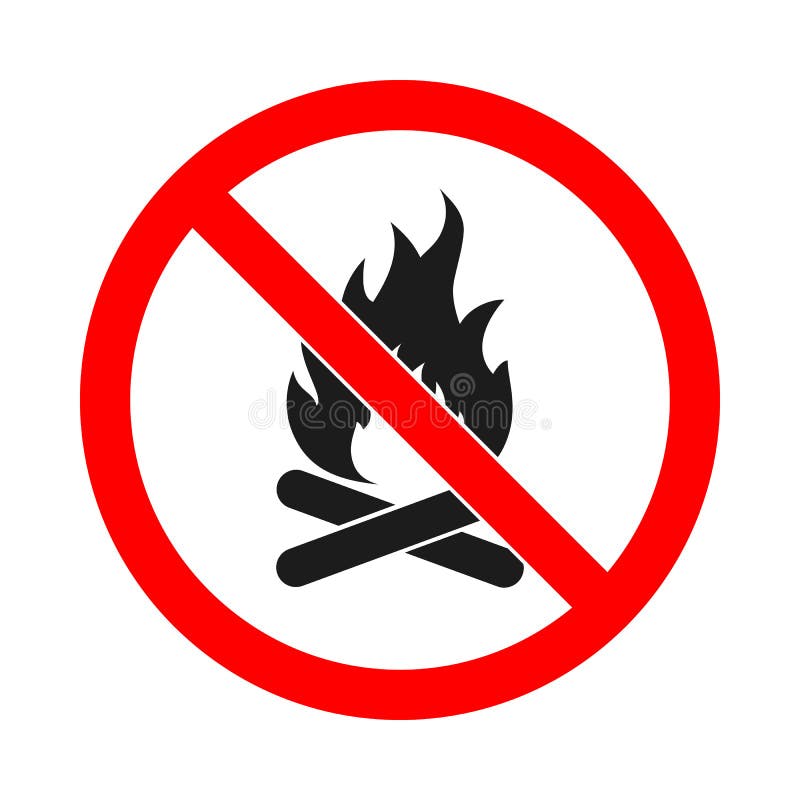 No Fire Sign on White Background. Stop Sign Stock Illustration ...