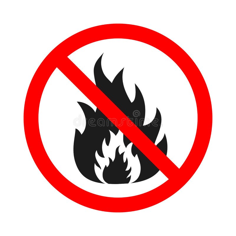 No Fire Sign on White Background. Stop Sign Stock Illustration ...