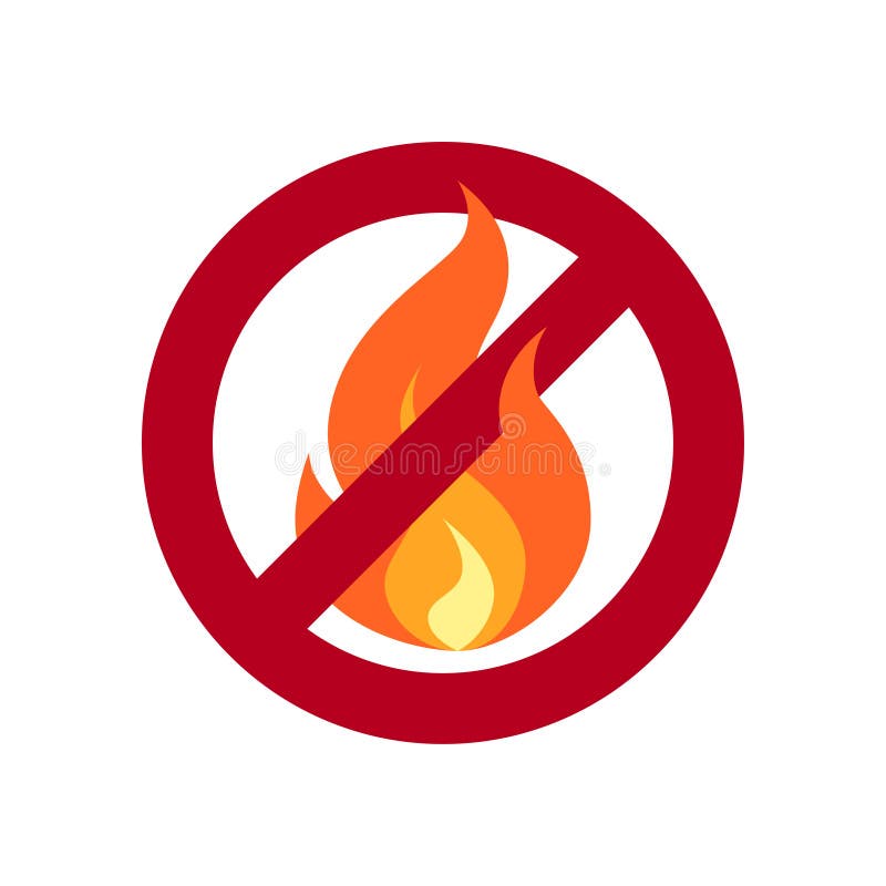 No Fire Simple Vector Icon in Flat Style Stock Vector - Illustration of ...