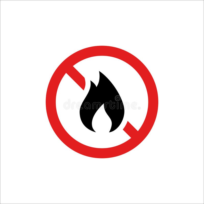 No Fire Vector Sign. Flame Not Allowed. Flammable Symbol Stock Vector ...