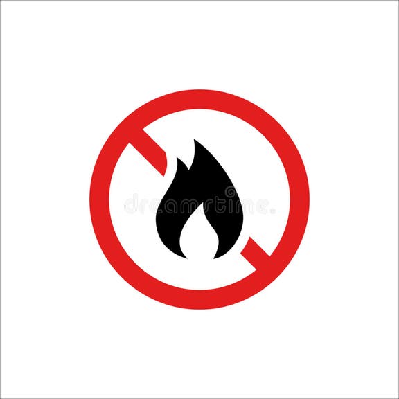 No Fire Vector Sign. Flame Not Allowed. Flammable Symbol Stock Vector ...