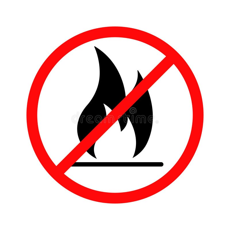 No Fire Vector Sign. No Flame Symbol. Forbidden Sign Stock Vector ...