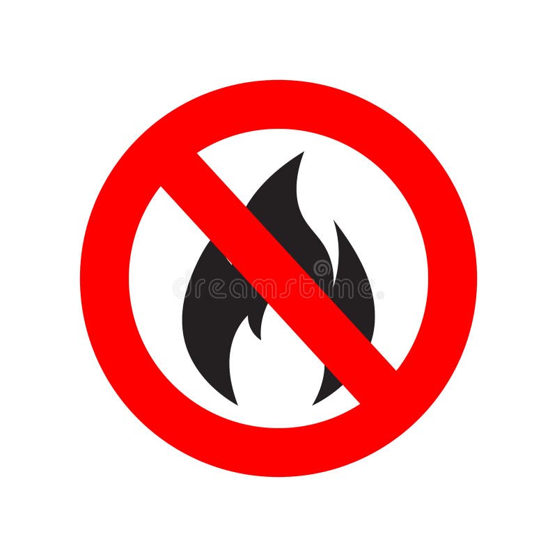 No Fire Vector Sign Icon Symbol. No Open Flame Sign. No Open Flame Sign ...